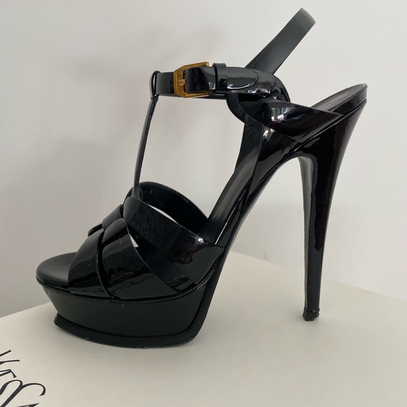 Yves Saint Laurent | Shoes | Ysl Black 5mm Tribute Platform Sandal ...